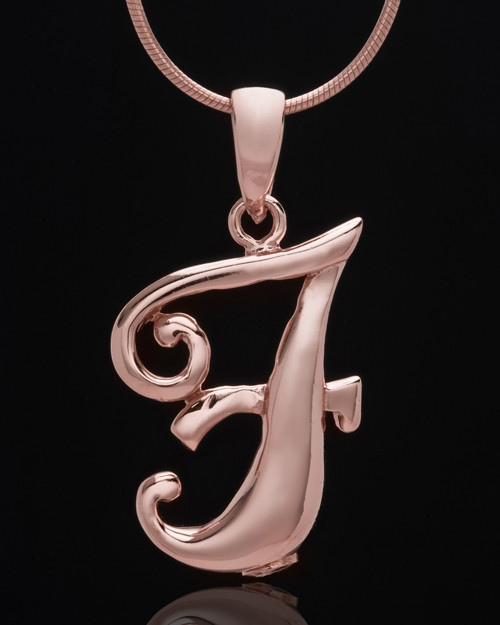 rose gold F keepsake jewelry and letter jewelry urns
