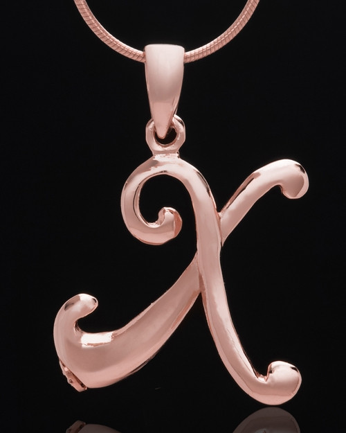 rose gold X keepsake jewelry and x memorial lockets