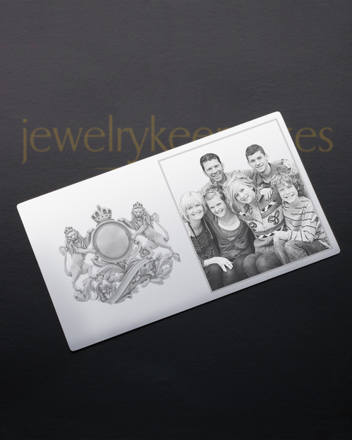Photo engraved silver cherish wallet card to give as gift to family