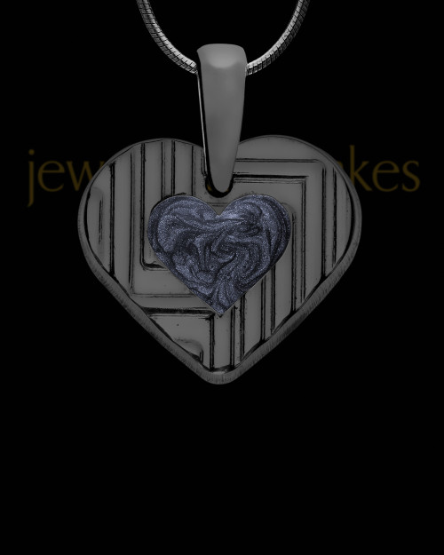 Billings Heart Black Finish Ash Jewelry, Heart Memorial Pendants, Heart ...