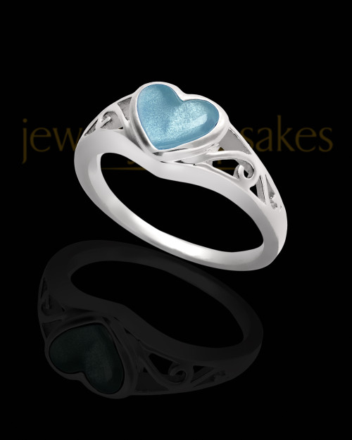 Ladies Barden Sterling Silver Ring For Ashes, Womens Cremation Ash Rings, Womens Cremation Rings