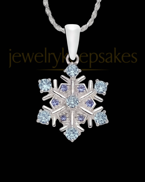 Sterling Silver Gentle Snowflake Charm For Ashes, Winter Cremation ...