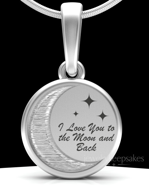 Solid 14k White Gold Moon and Back Permanently Sealed Keepsake Jewelry ...