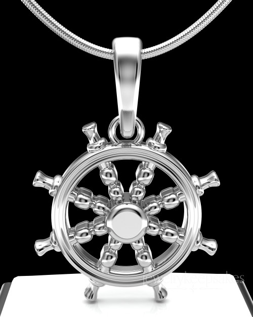 Sterling Silver Ships Wheel Permanently Sealed Waterproof Cremation ...