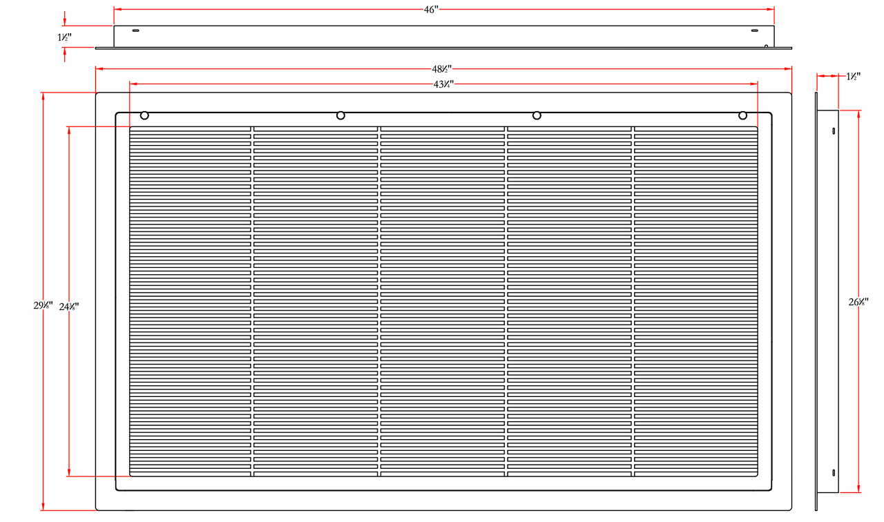 Pro-Linear White Access Panel - 46.5" x 27.125" opening size (49" x 29. ...