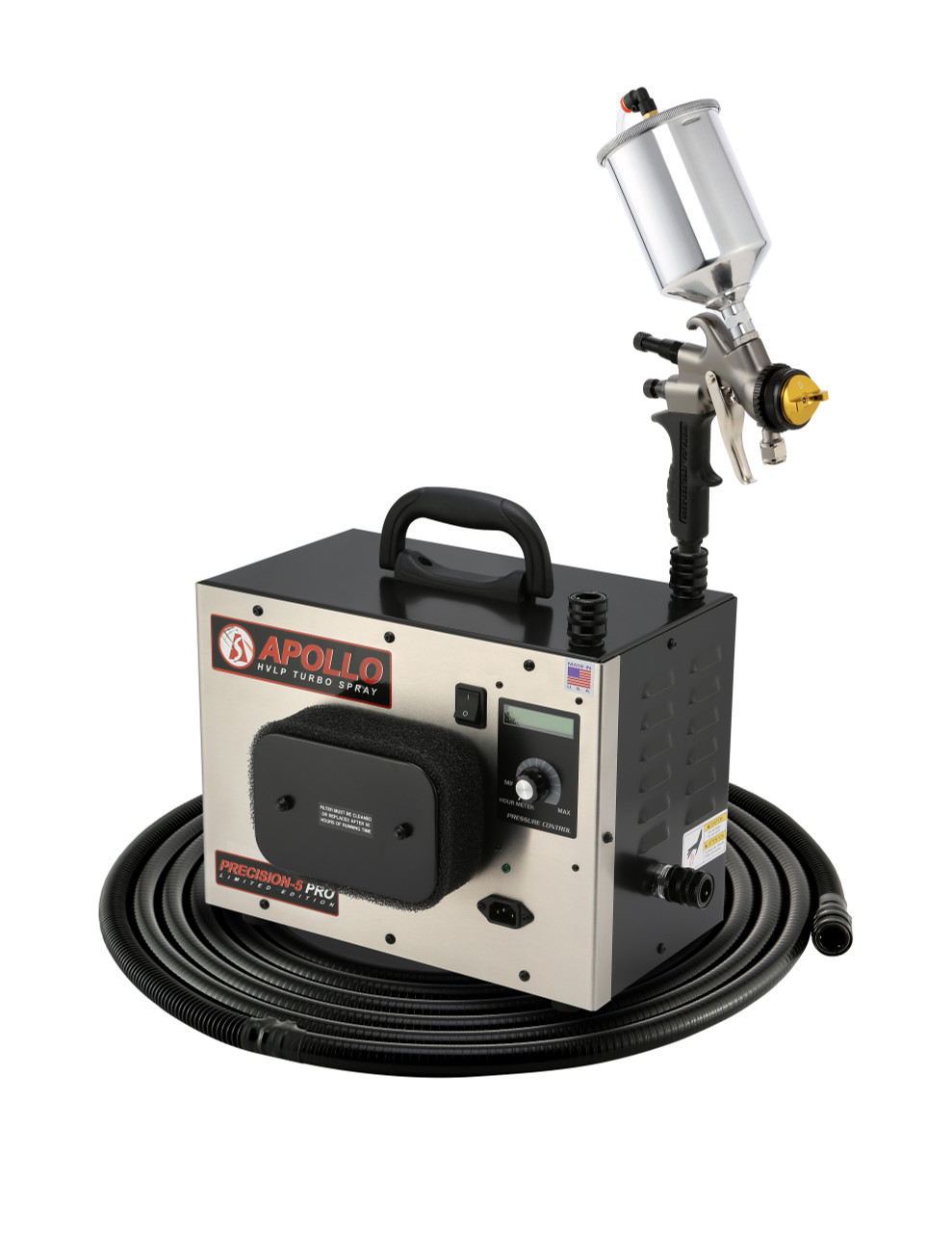 Apollo Sprayers Precision-5 Pro LE HVLP Turbospray +7700GT-600 Gun & 32 ...