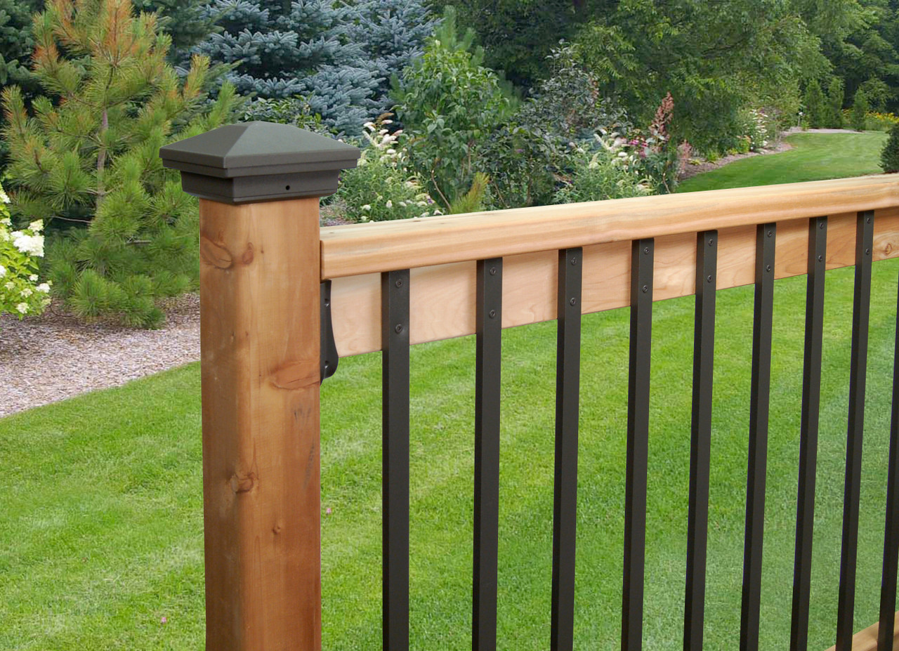 DekPro Aluminum 6x6 Post Cap - Textured Black 6"x6" Actual Opening ...