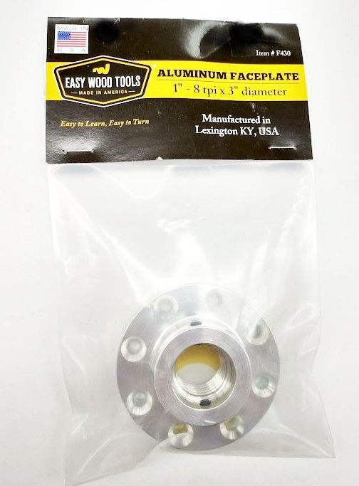 Easy Wood Tools F430 1" Diameter x 3" - 8 TPI Bright Aluminum Faceplate ...