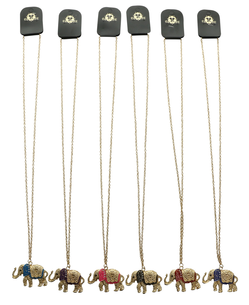 Gold tone elephant charm necklace N163C - Wholesale Jewelry & Accessories