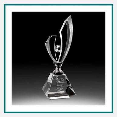 Optical Crystal Silver Lightning Award Custom | ELITE PROMO INC