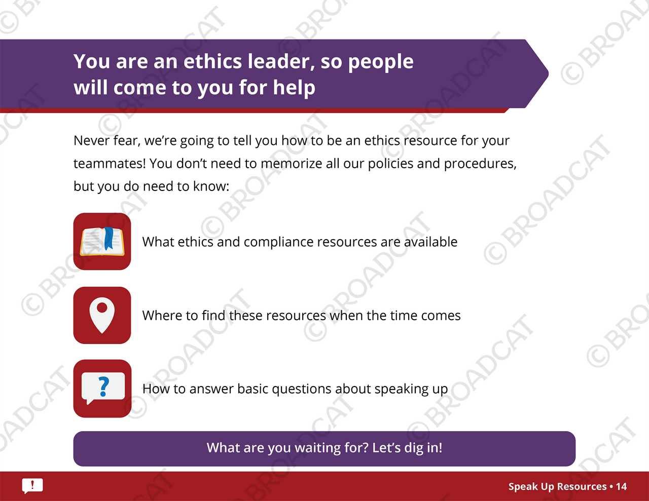 Ethics Ambassadors Onboarding - Broadcat