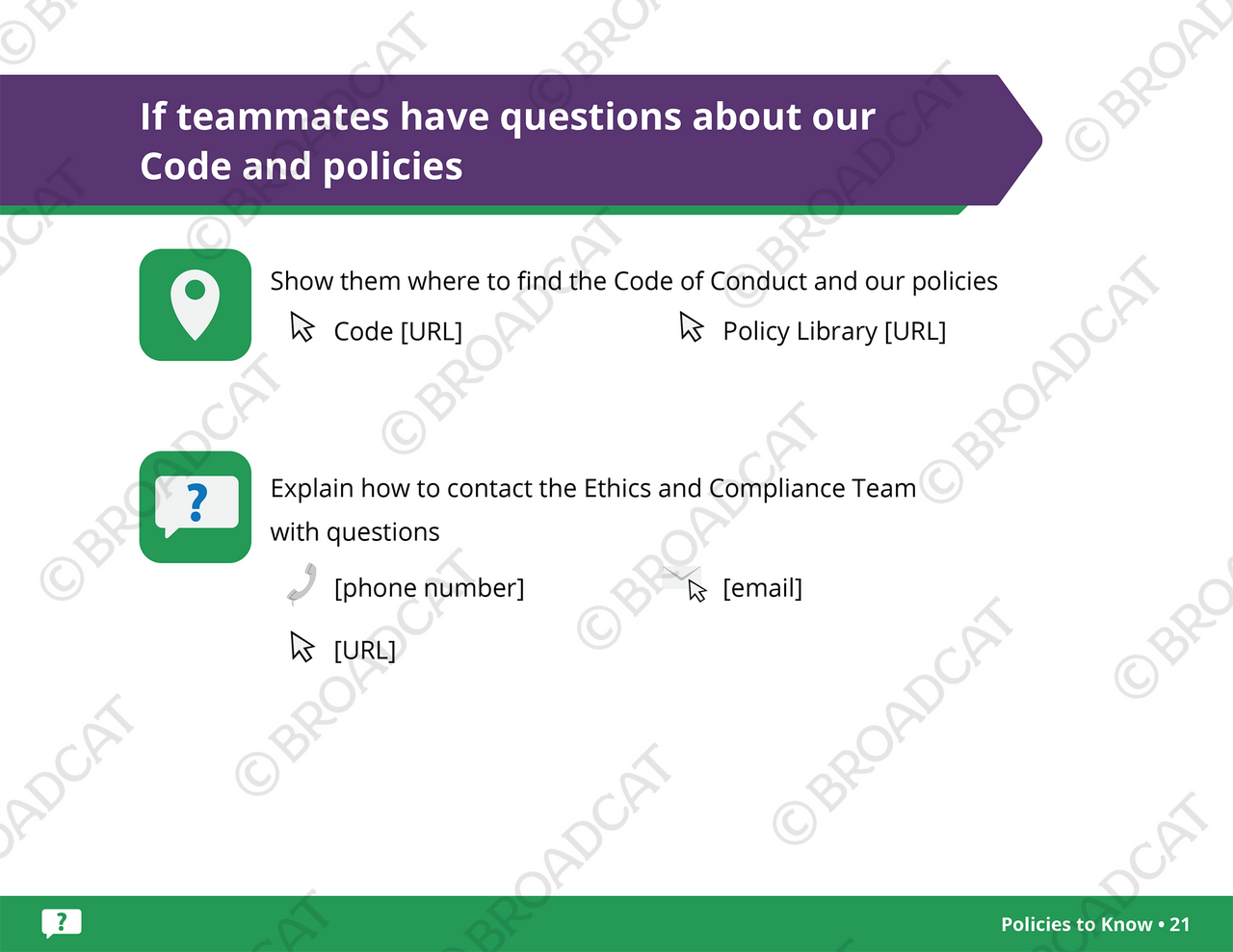 Ethics Ambassadors Onboarding - Broadcat