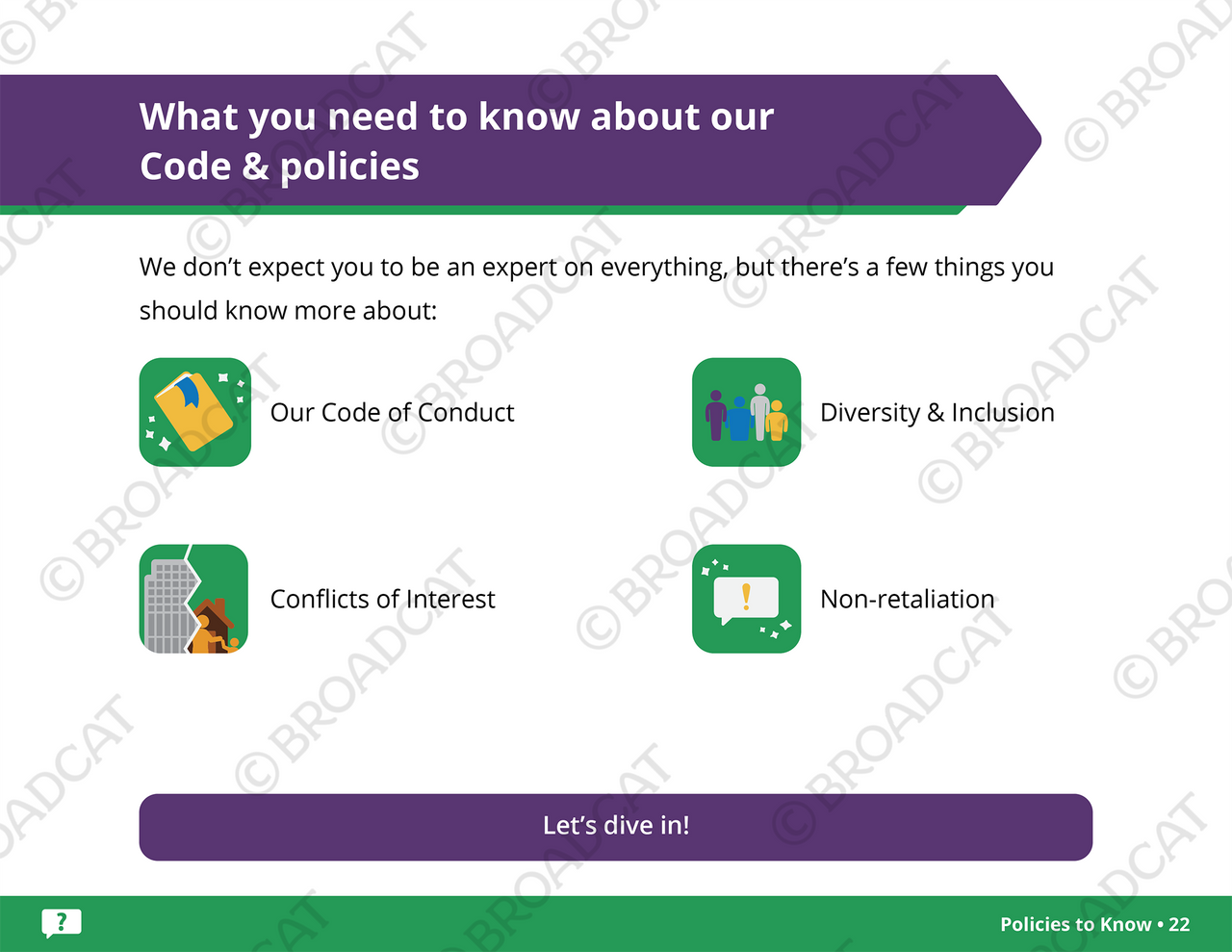 Ethics Ambassadors Onboarding - Broadcat