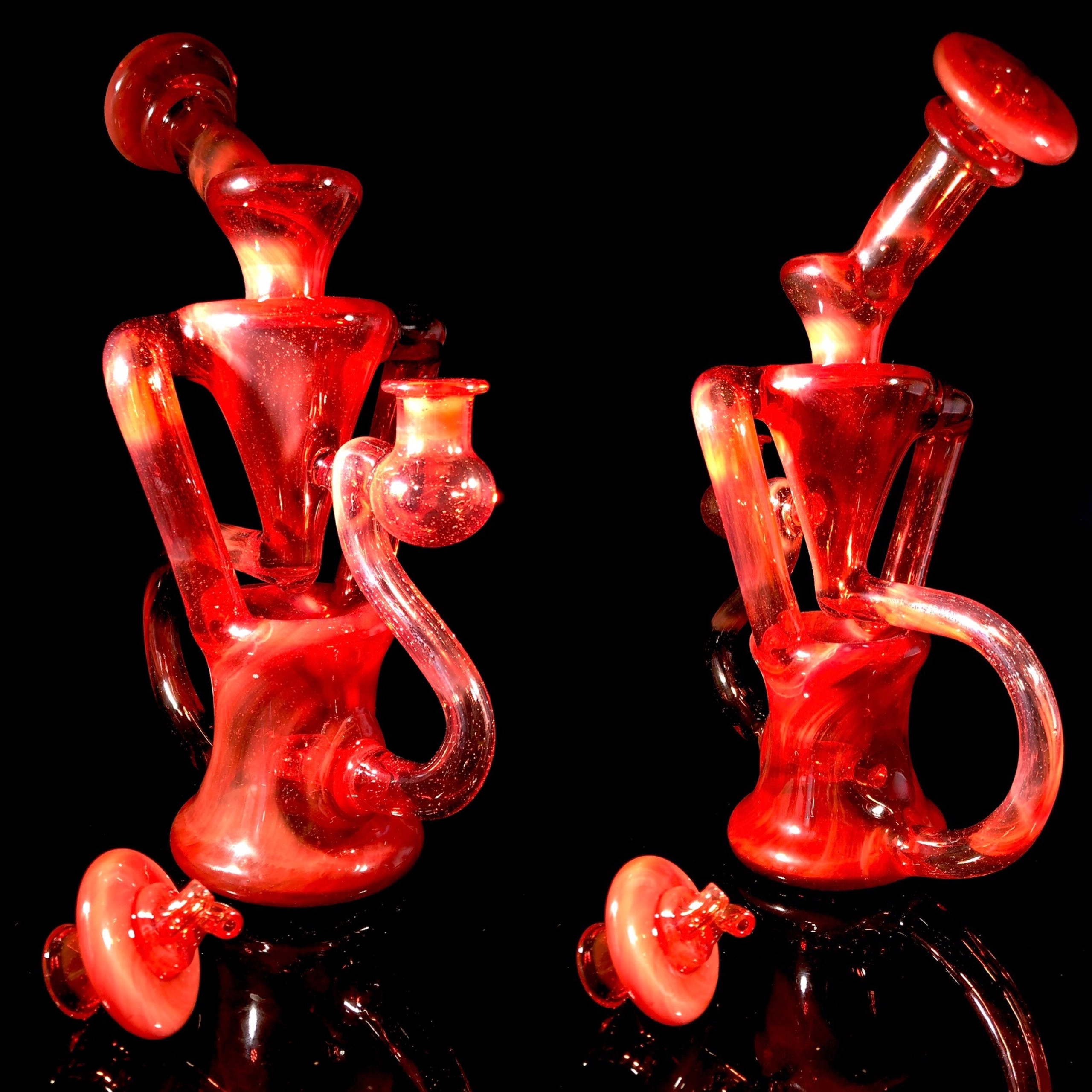 Curse Glass Double Uptake Recycler Comes With Matching Spinner Cap And