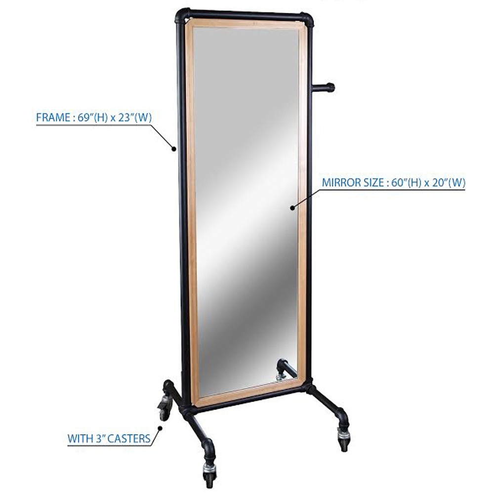 Rolling Floor Mirror 60 H x 20 W | Product Display Solutions