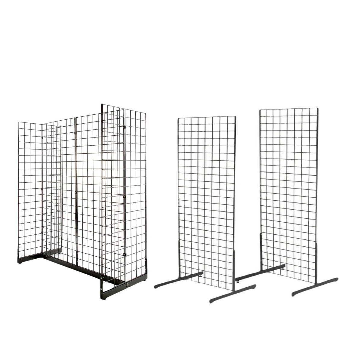 Gondola and Double Sided Gridwall Display | 24"W x 60"H | Black