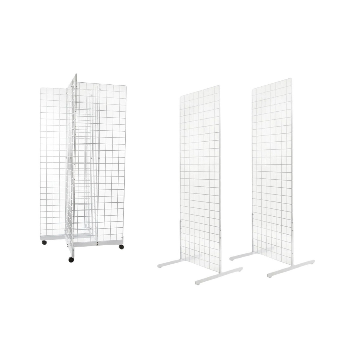 4 Sided & Double Sided Gridwall Display's | 24"W x 60"H | White