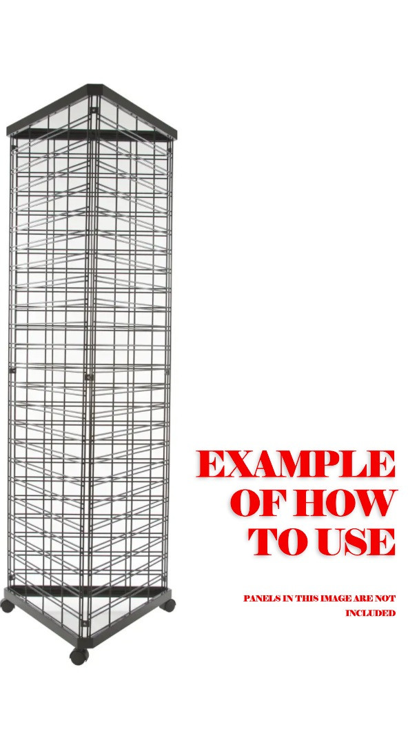 Triangle Base with Casters For Grid Panels | Chrome