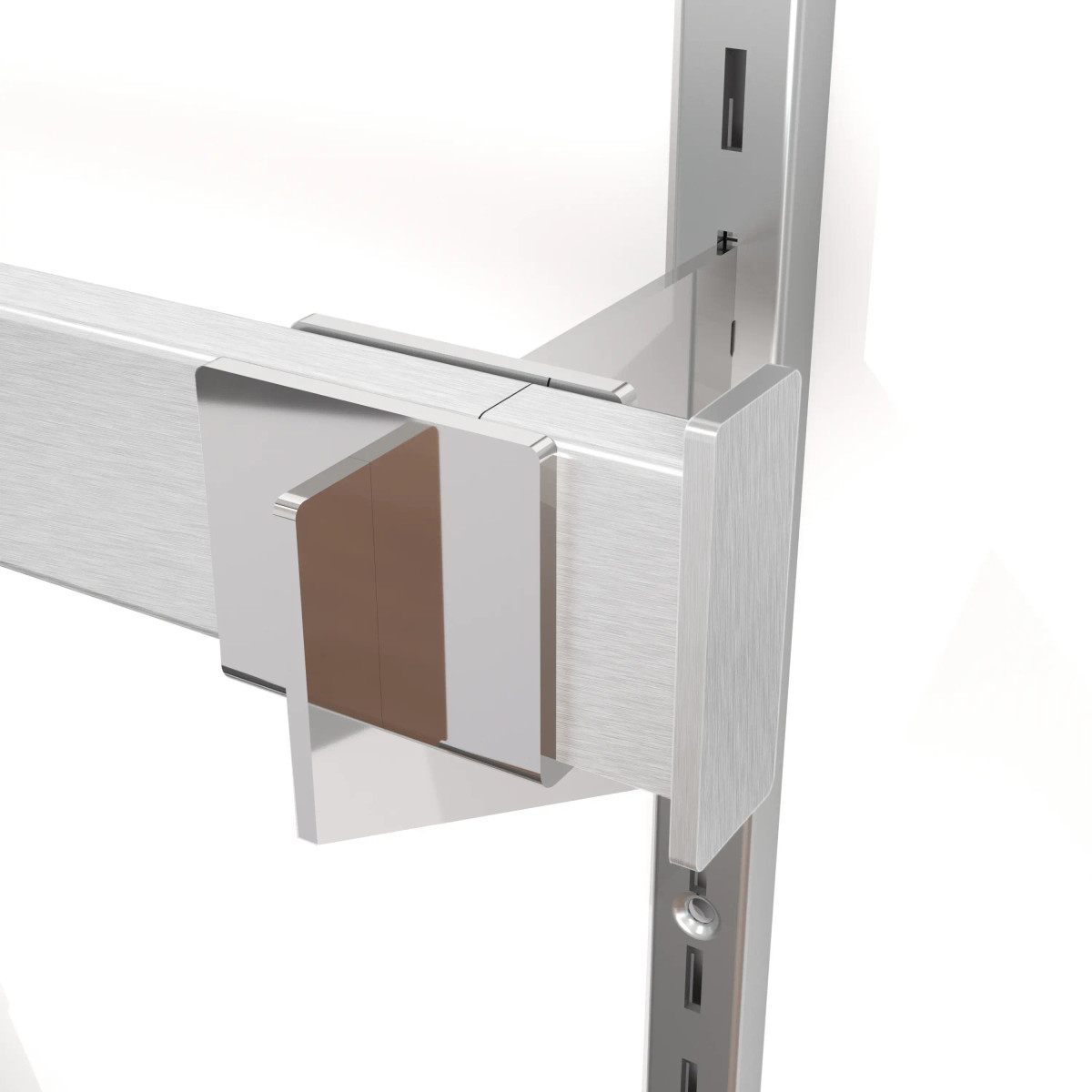 Extended End Cap for Rectangular Hangrail Tubing | Chrome