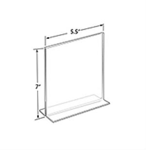 7"H x 5.5"W Double Sided Clear Countertop Sign Holder