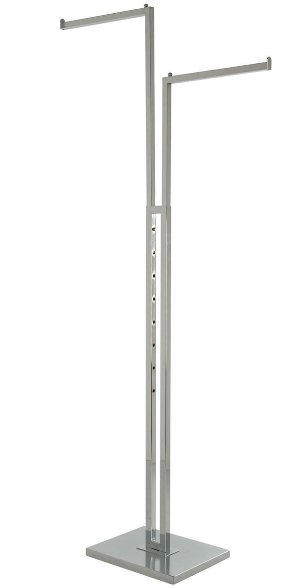 2 Way Clothing Rack with TWO Straight Display Arms | CHROME