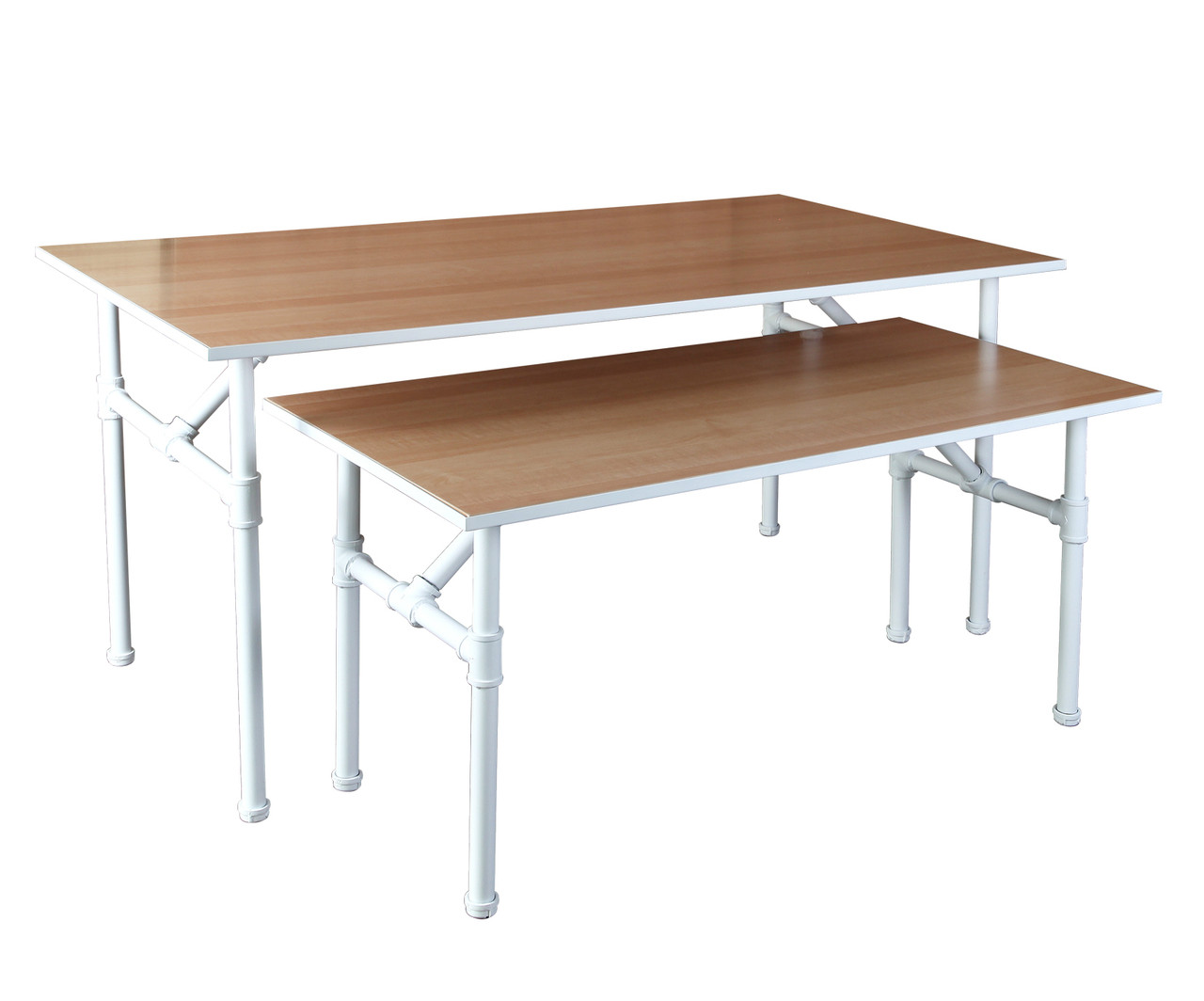 3 Tier Rectangular Wood Retail Display Table | Product Display Solutions