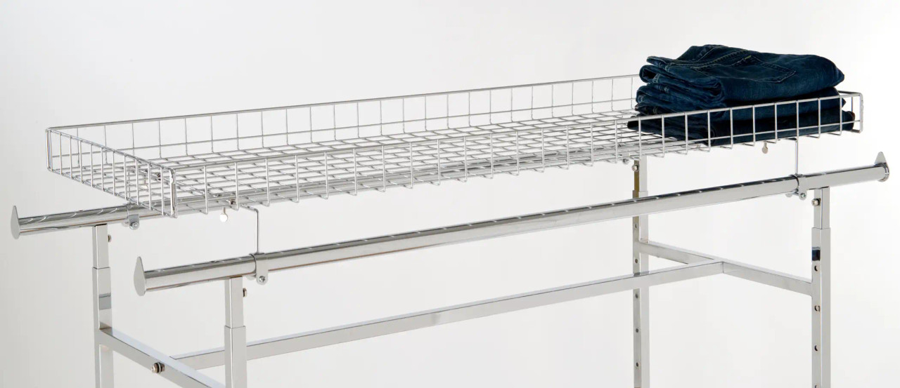 Wire Basket Topper for Double Rail Racks | Product Display Solutions