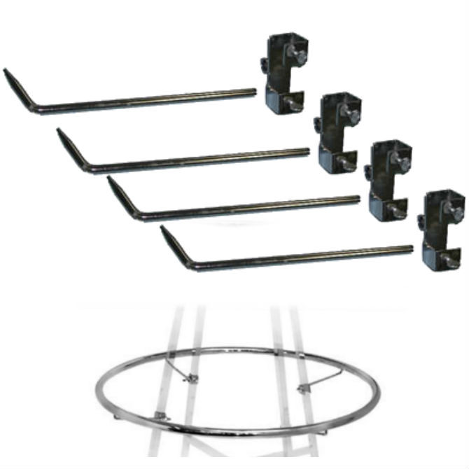 36" Round Rack Add-On or Replacement Display Rail | CHROME
