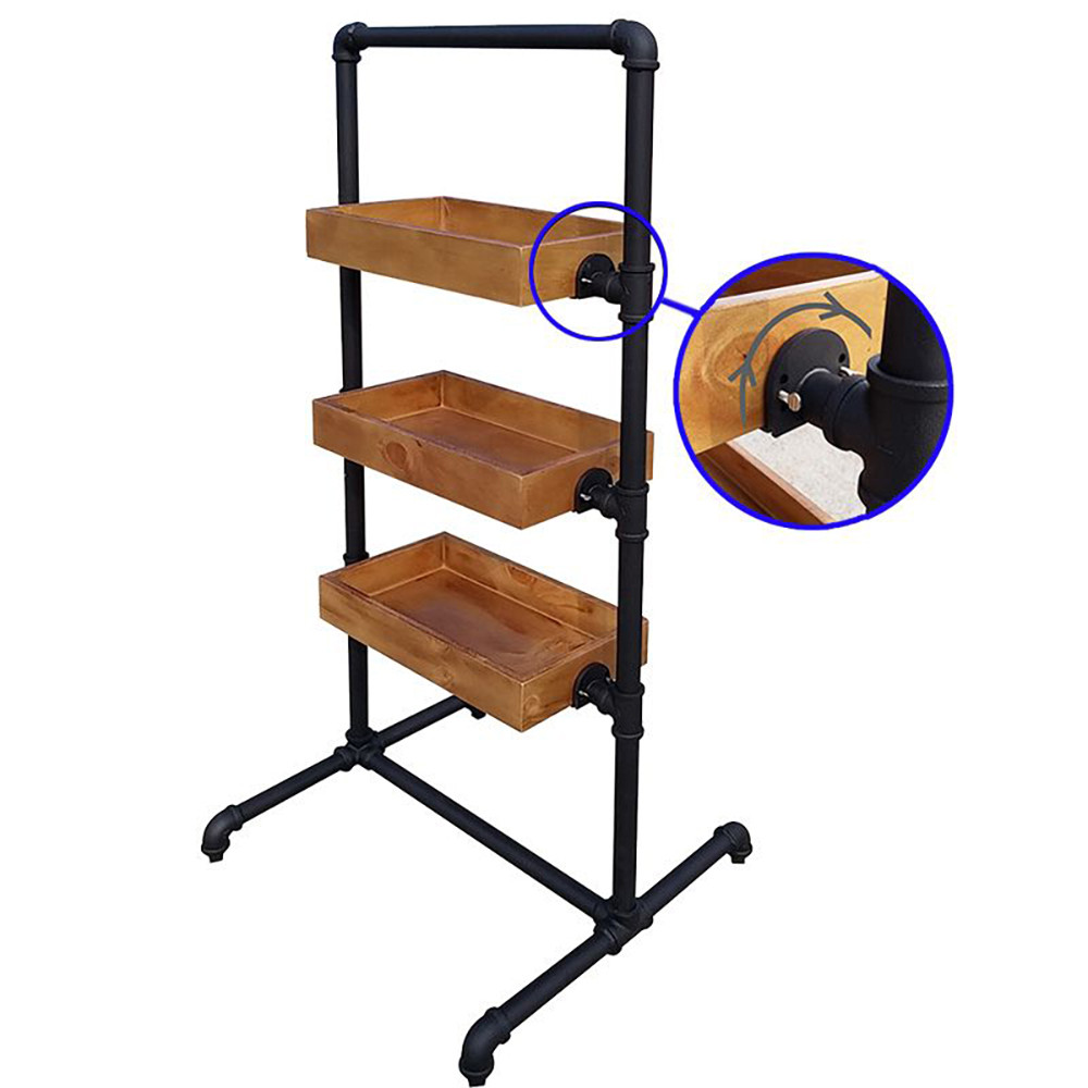 4-Way Retail Rack | Black Pipeline Collection | Product Display Solutions
