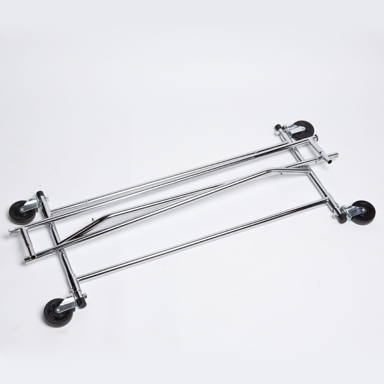 Single Rail Folding Rolling Clothing Rack | Product Display Solutions