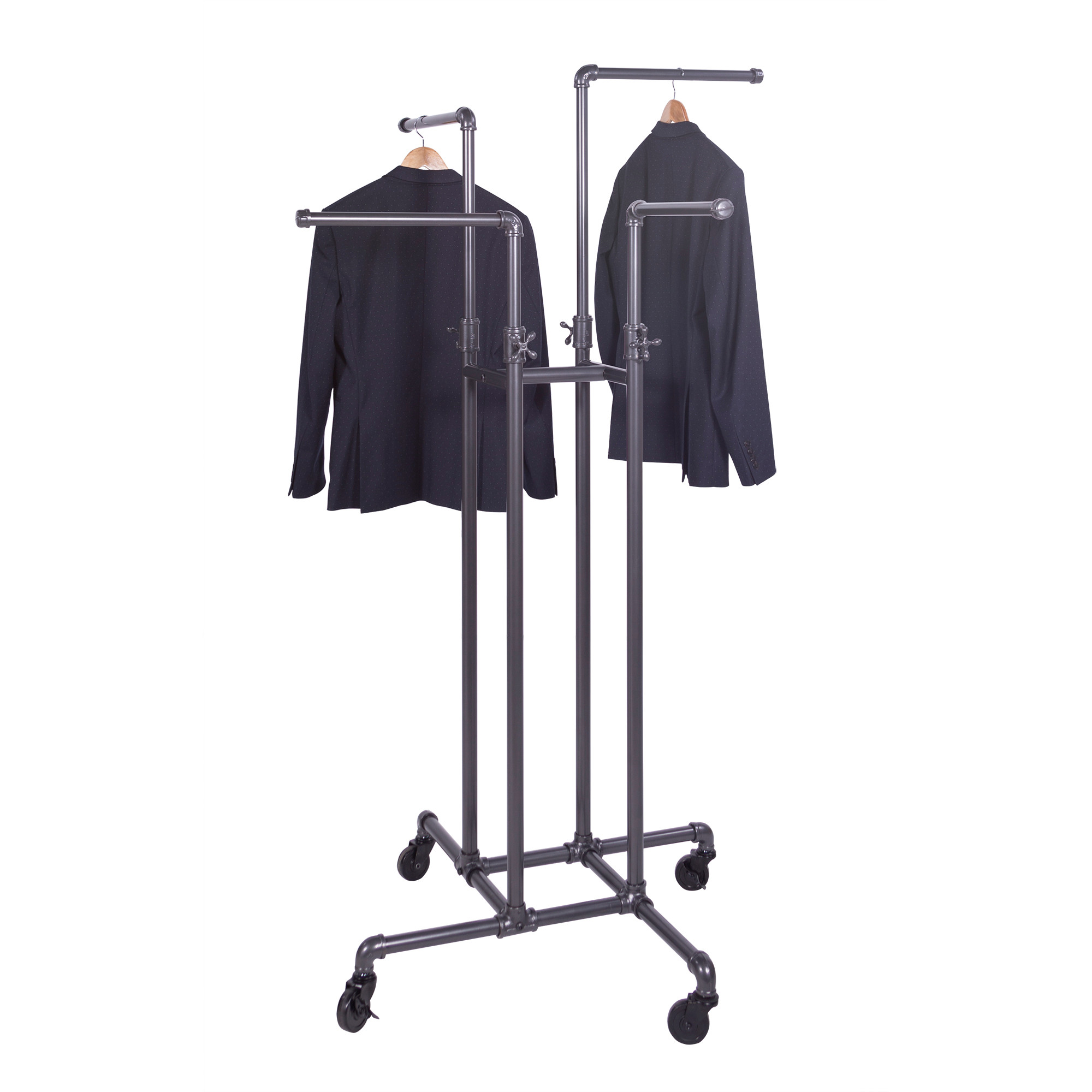 Double Rail Pipeline Clothing Rack | Product Display Solutions