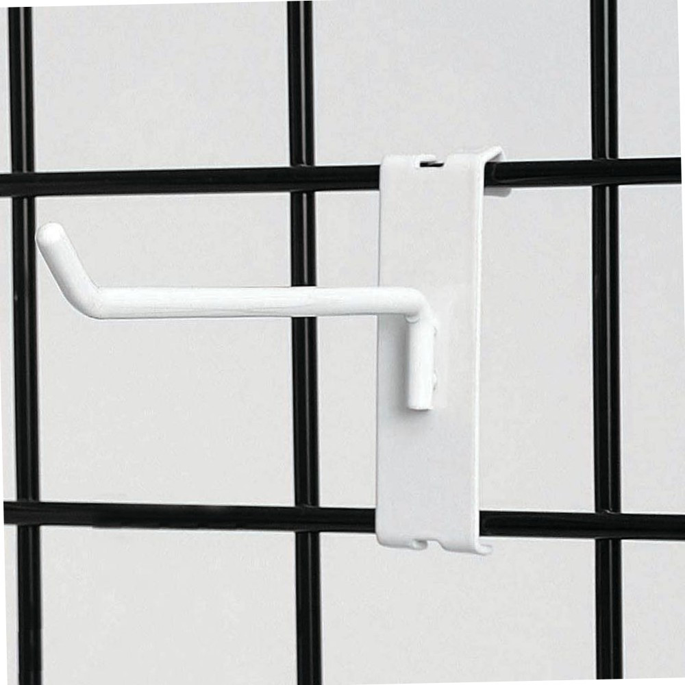 4" Hooks For Grid Panels | White
