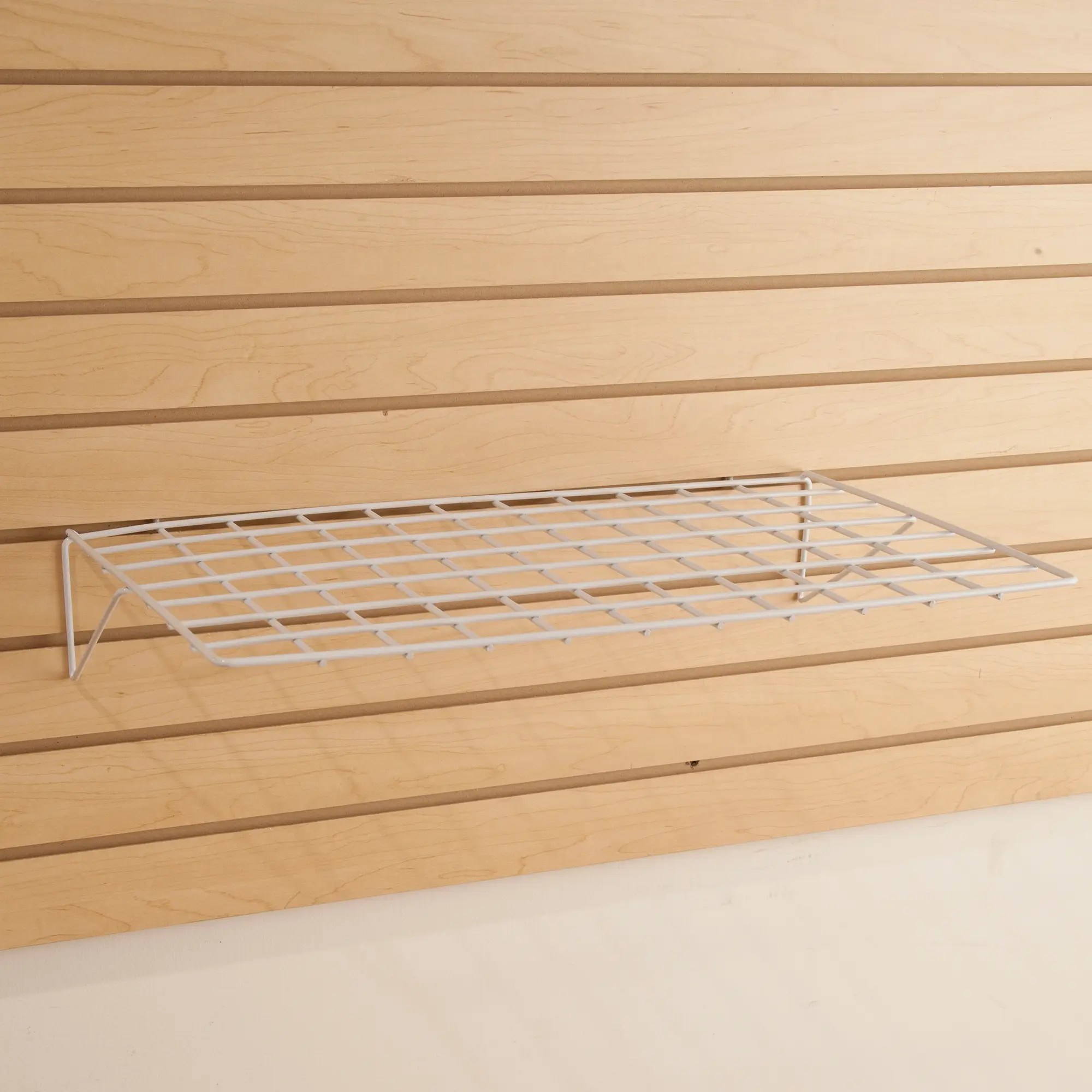14"D x 23"W Slatwall Flat Wire Shelf | White