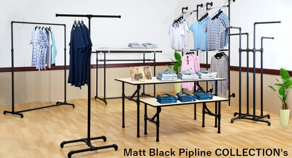 4-Way Retail Rack | Black Pipeline Collection | Product Display Solutions