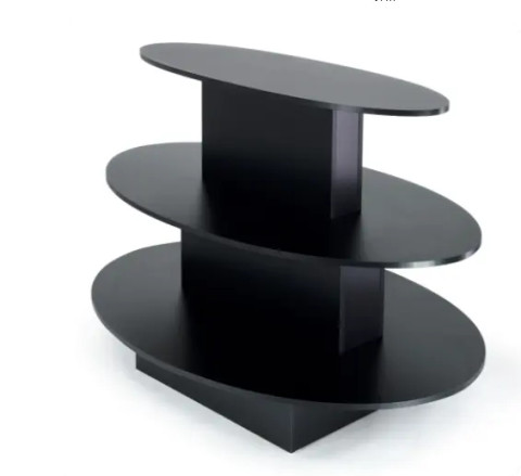 3 Tier Oval Wood Retail Display Table | Prdouct Display Solutions