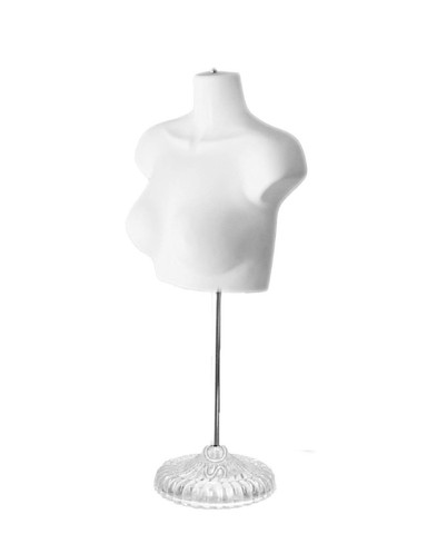 Female Upper Torso Hanging Display Form with Base | White
