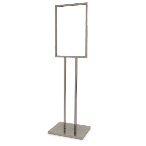14" x 22" Bulletin Sign Holder with Extra-Heavy Base | Chrome