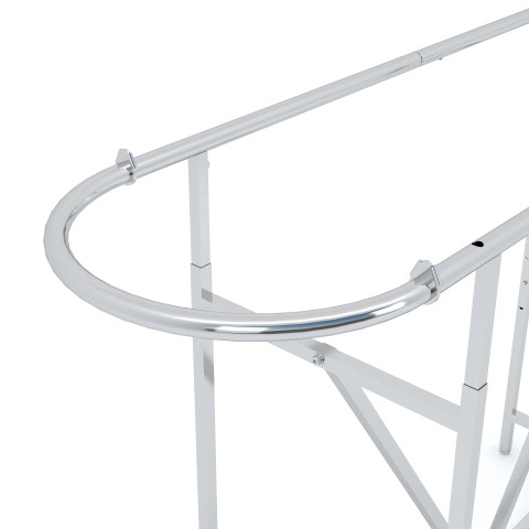 Half Round Add-On Rail For Double Rail Racks | Chrome