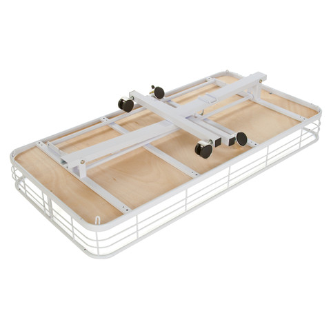 47"L x 24"W x 31"H Folding Dump Bin Table on Wheels | White