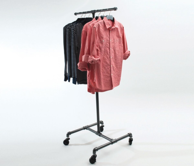 Double Rail Pipeline Clothing Rack | Product Display Solutions