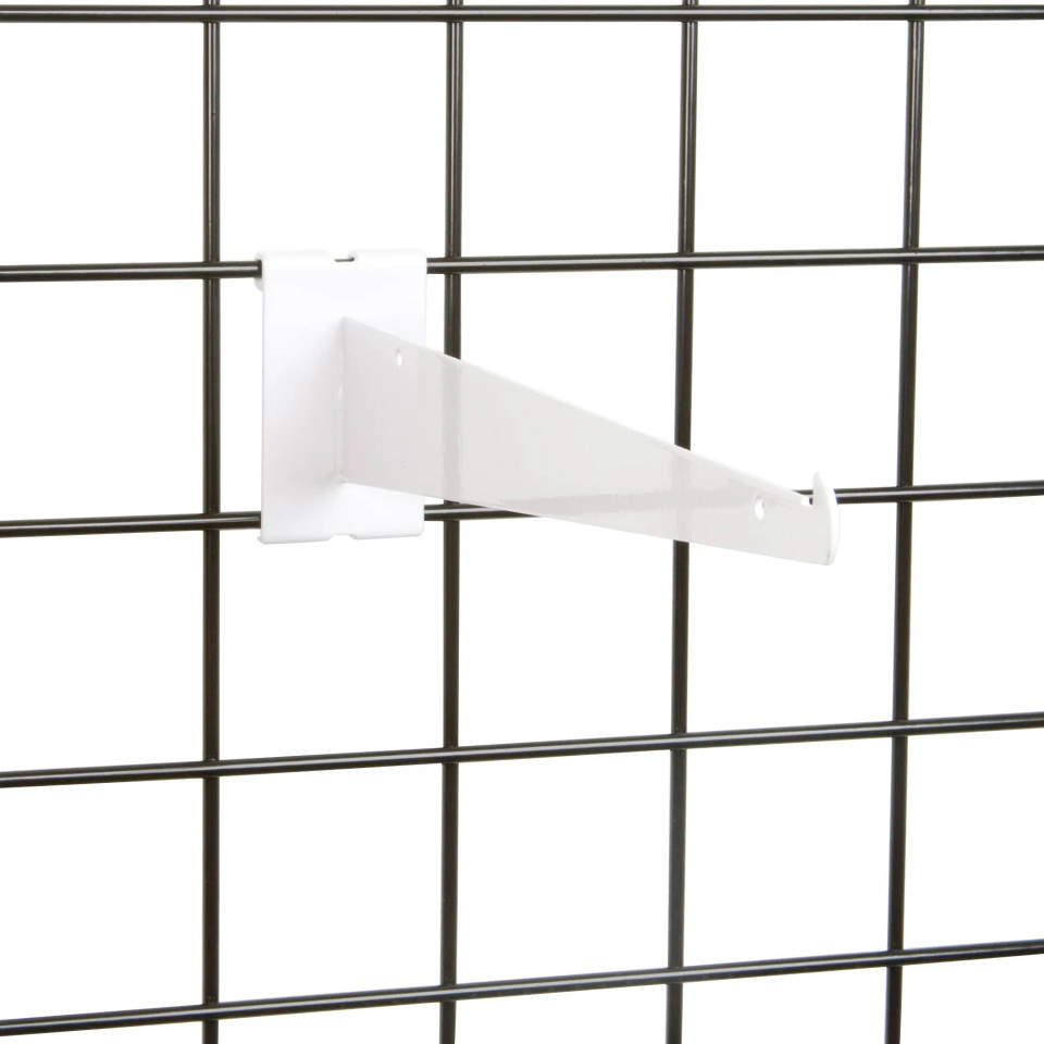 12" Gridwall Shelf Brackets | White