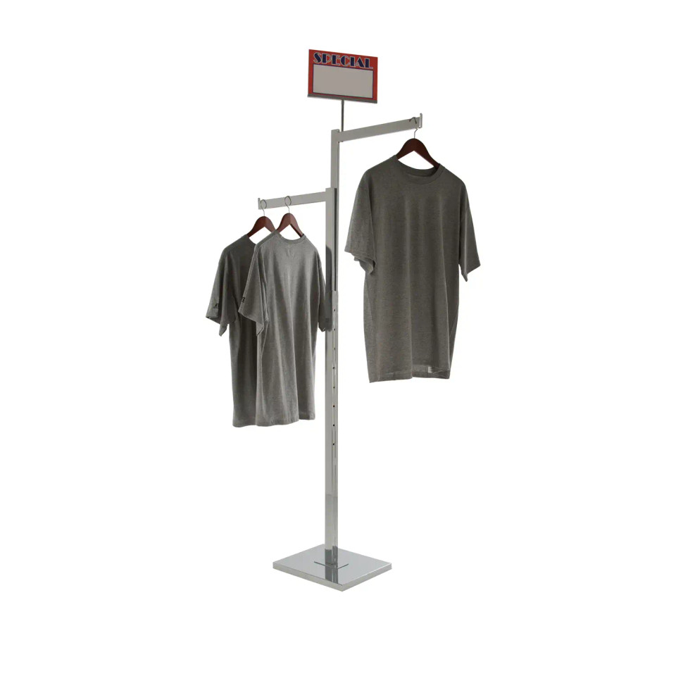 2 Way Rack with TWO Straight Display Arms | CHROME