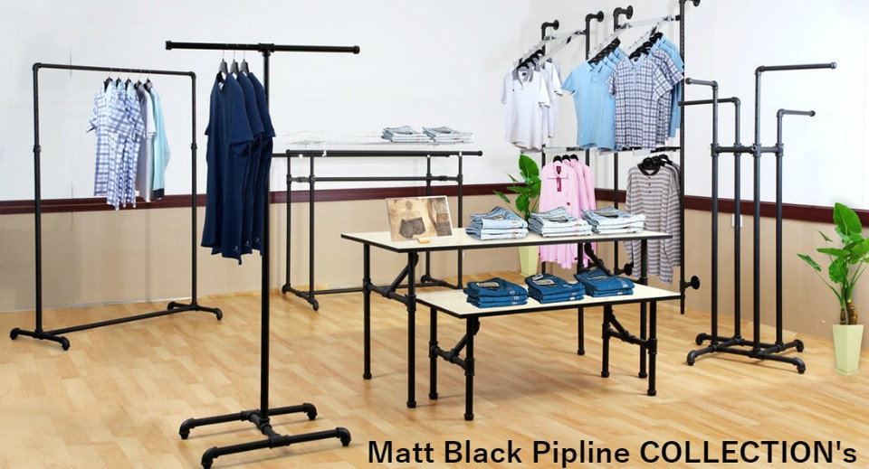 2-Way Clothing Rack | Black Pipeline Collection | Product Display Solutions