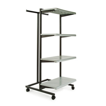 T Stand & Four Shelves Combination Clothing Display Rack