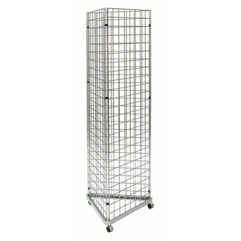 Gridwall Three Sided Display | 24"W x 24"D x 78"H | Chrome