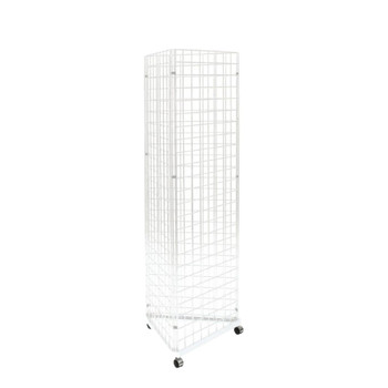 Gridwall Three Sided Display | 24"W x 24"D x 78"H | White