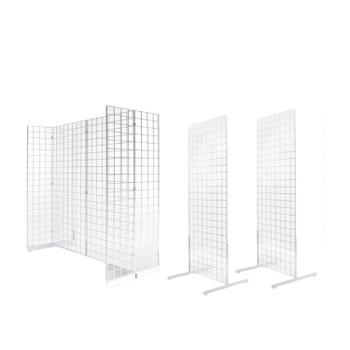 Gondola and Double Sided Gridwall Display | 24"W x 60"H | White