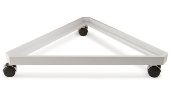 Triangle Base with Casters For Grid Panels | White