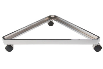 Triangle Base with Casters For Grid Panels | Chrome