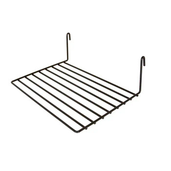 8"D X 12"L Flat Wire Shelf For Grid Panels | Black